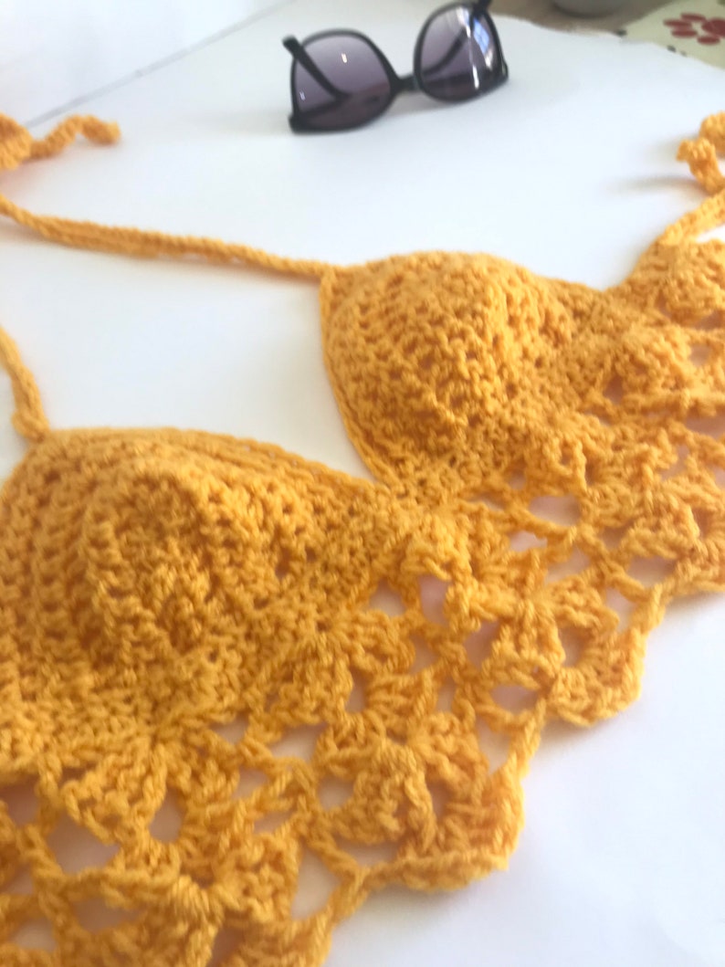 Handmade Crochet Bralette in Yellow // Crochet //bralette // Bralet ...