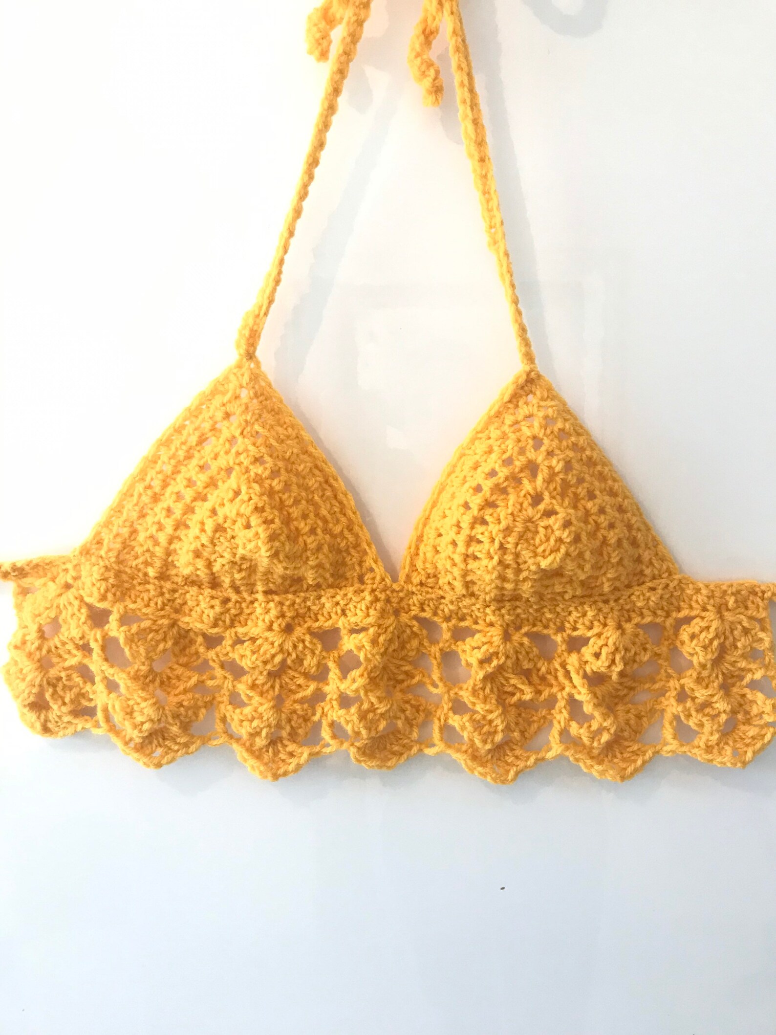Handmade Crochet Bralette in Yellow // Crochet //bralette // Bralet ...