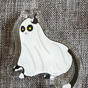 Ghost Cat Pin & Stickers - Tuxedo Cat - Acrylic Pin - Etsy