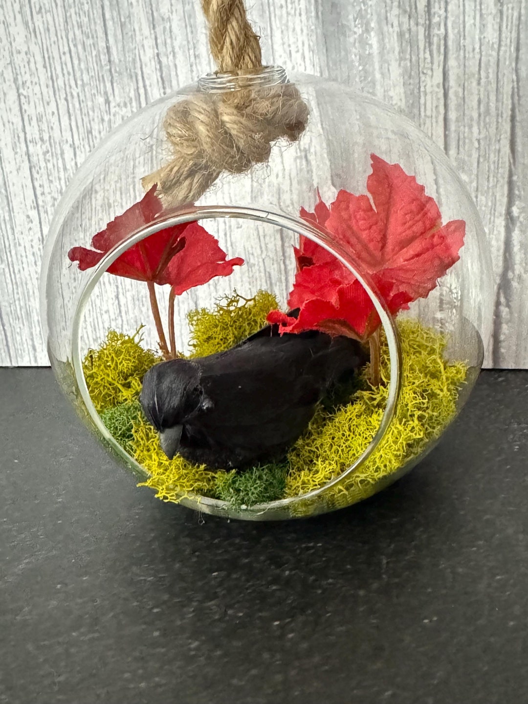 Corvid Terrarium - Faux Foliage Terrarium - Fake Plant Terrarium ...