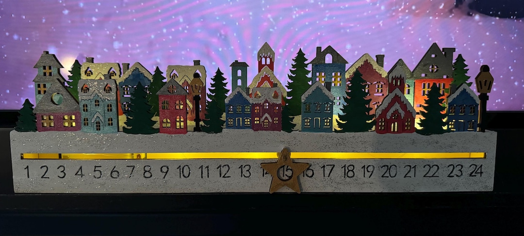 Light up Christmas Village Countdown - Etsy