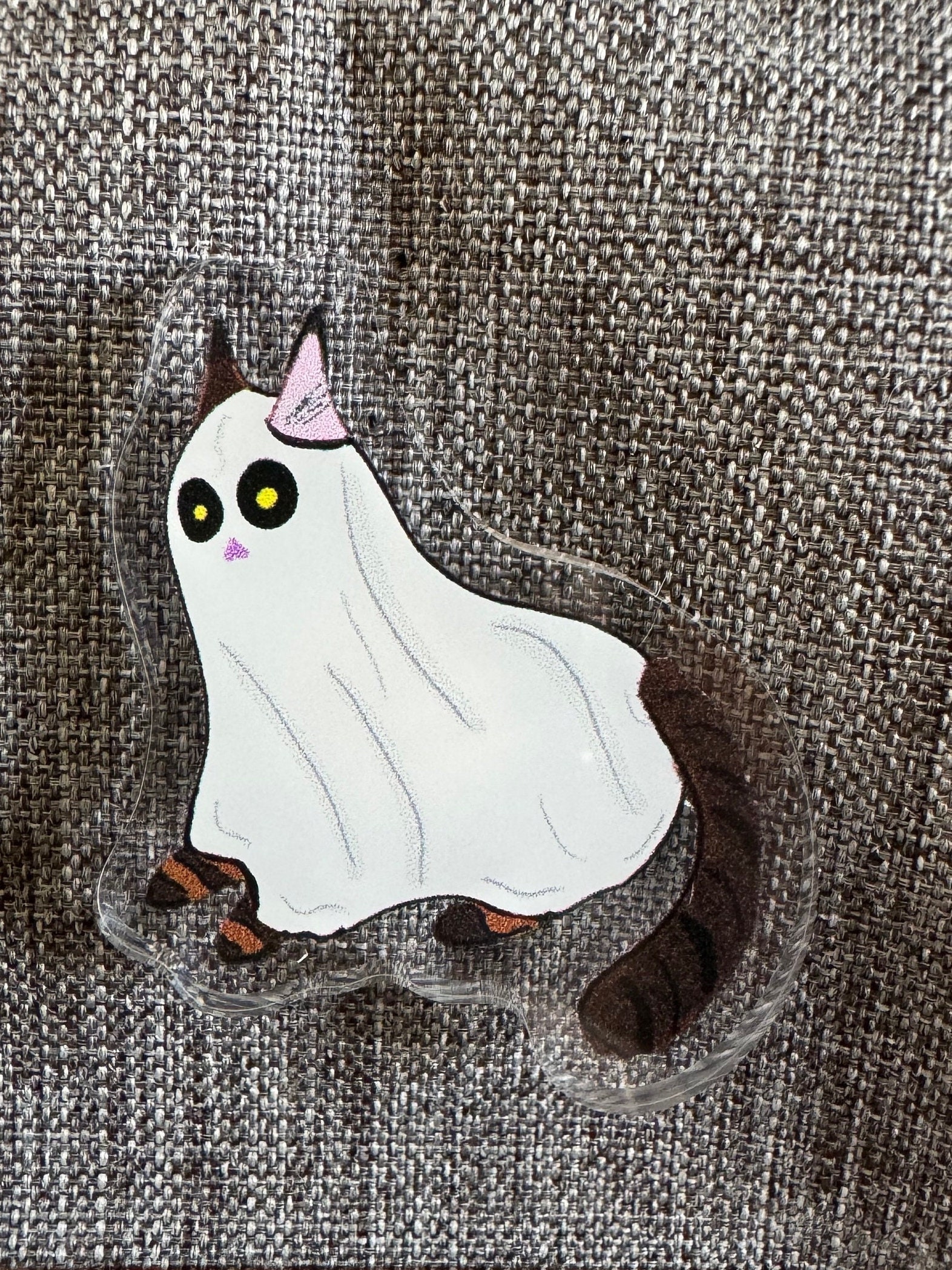 Ghost Cat Pin & Stickers Maine Coon Cat Acrylic Pin - Etsy