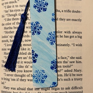 Let It Snow Snowflake Bookmark , Wood , Hand Painted Winter Reading ...