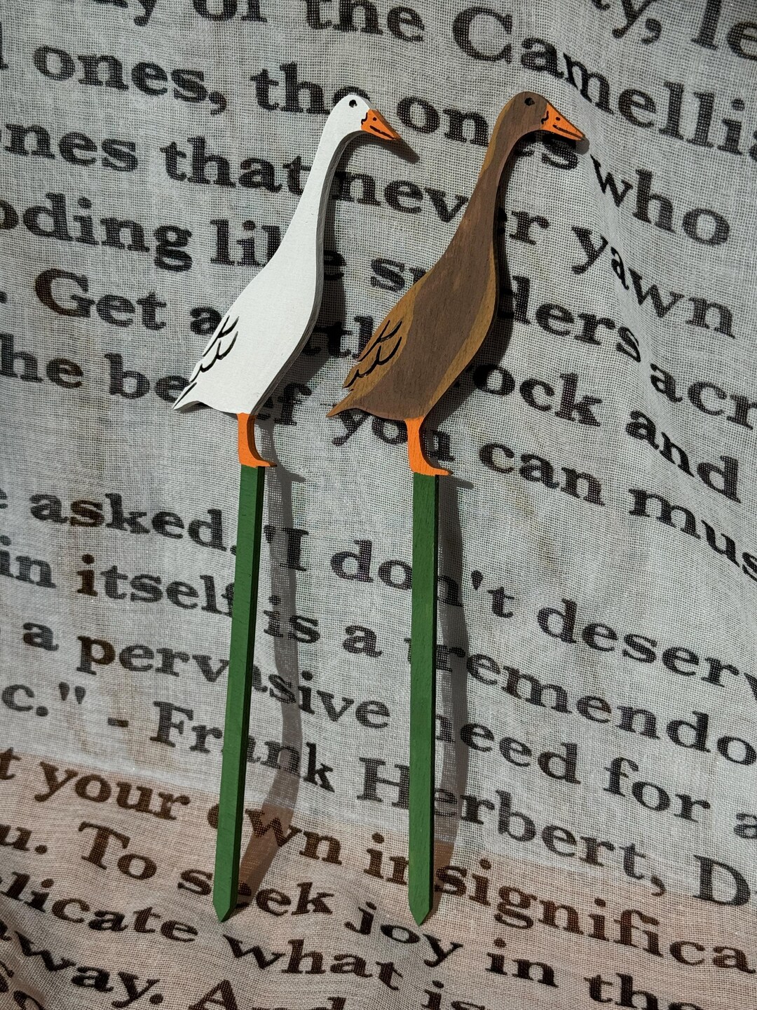 Goose-shaped Wooden Bookmark – Hand-painted Goose Bookmark – Brown ...