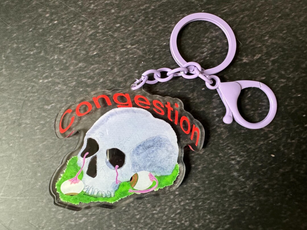 Congestion Keychain , Eye Popping Skull , Head Congestion, Sick ...