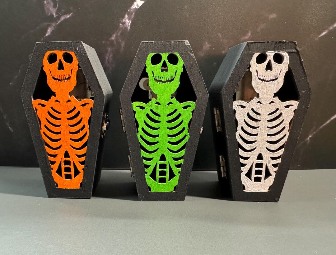 Light-up Skeleton Coffin: Halloween Decor - Etsy