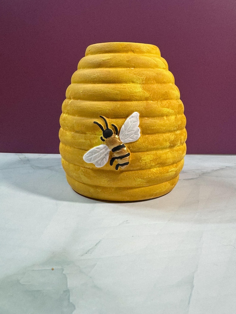 Hand-painted Ceramic Beehive Vase, Bee-themed Decorative Vase ...