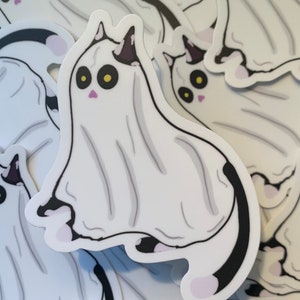 Ghost Cat Pin & Stickers - Tuxedo Cat - Acrylic Pin - Etsy