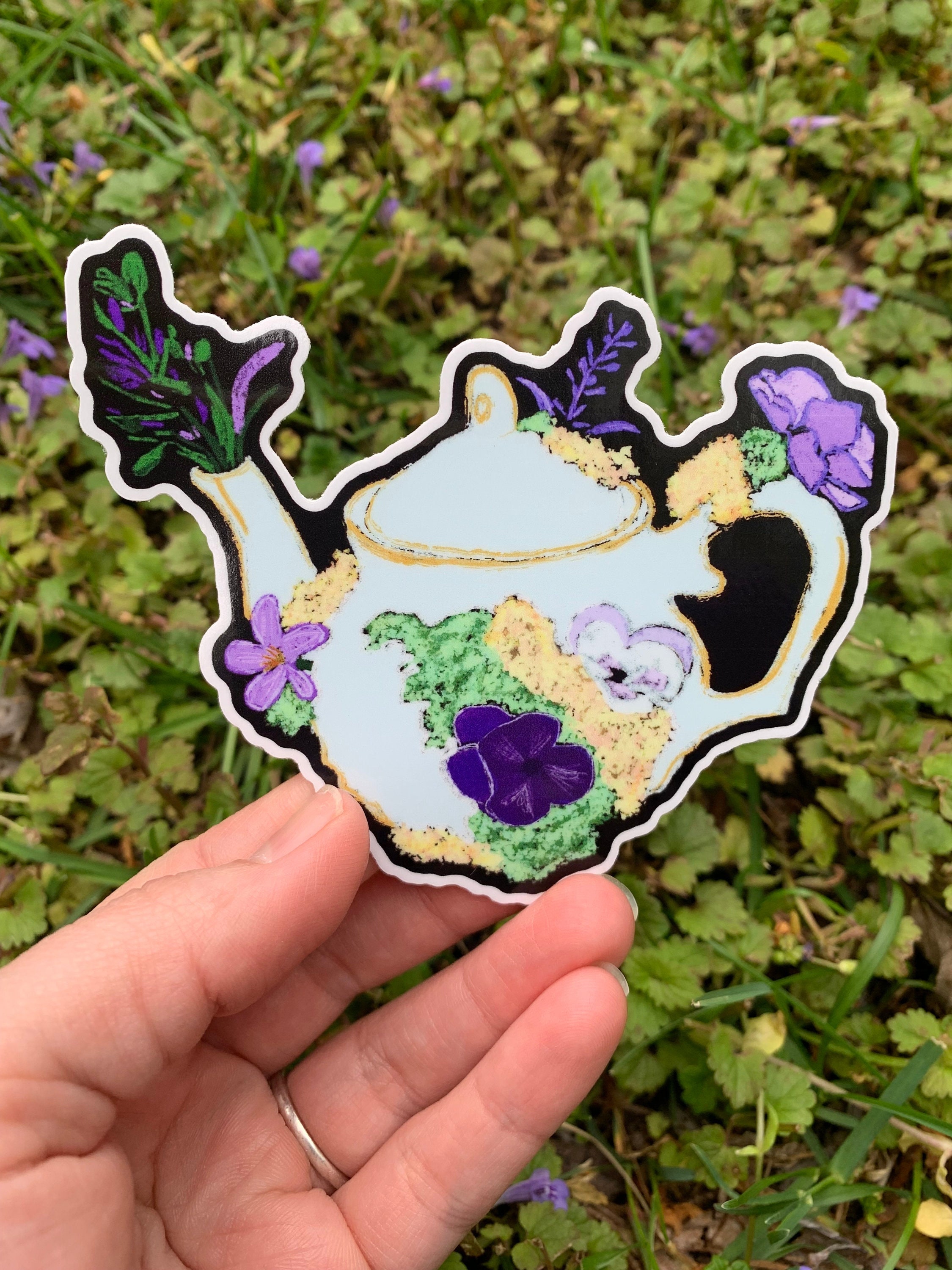 Garden Party Teapot Sticker - Waterproof , Scratch Resistant , Fade ...