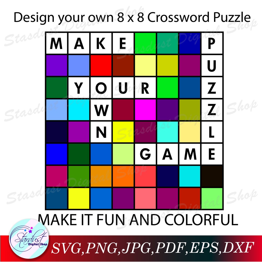 Customizable Crossword 8x8 SVG, - Etsy