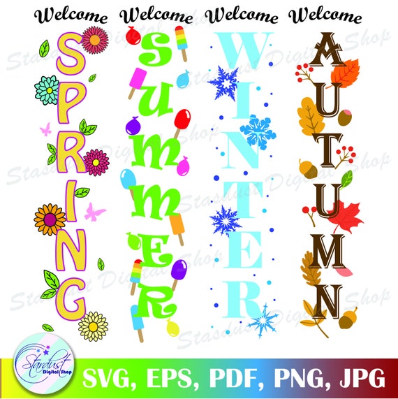 Welcome Signs Seasons Svgs - Etsy