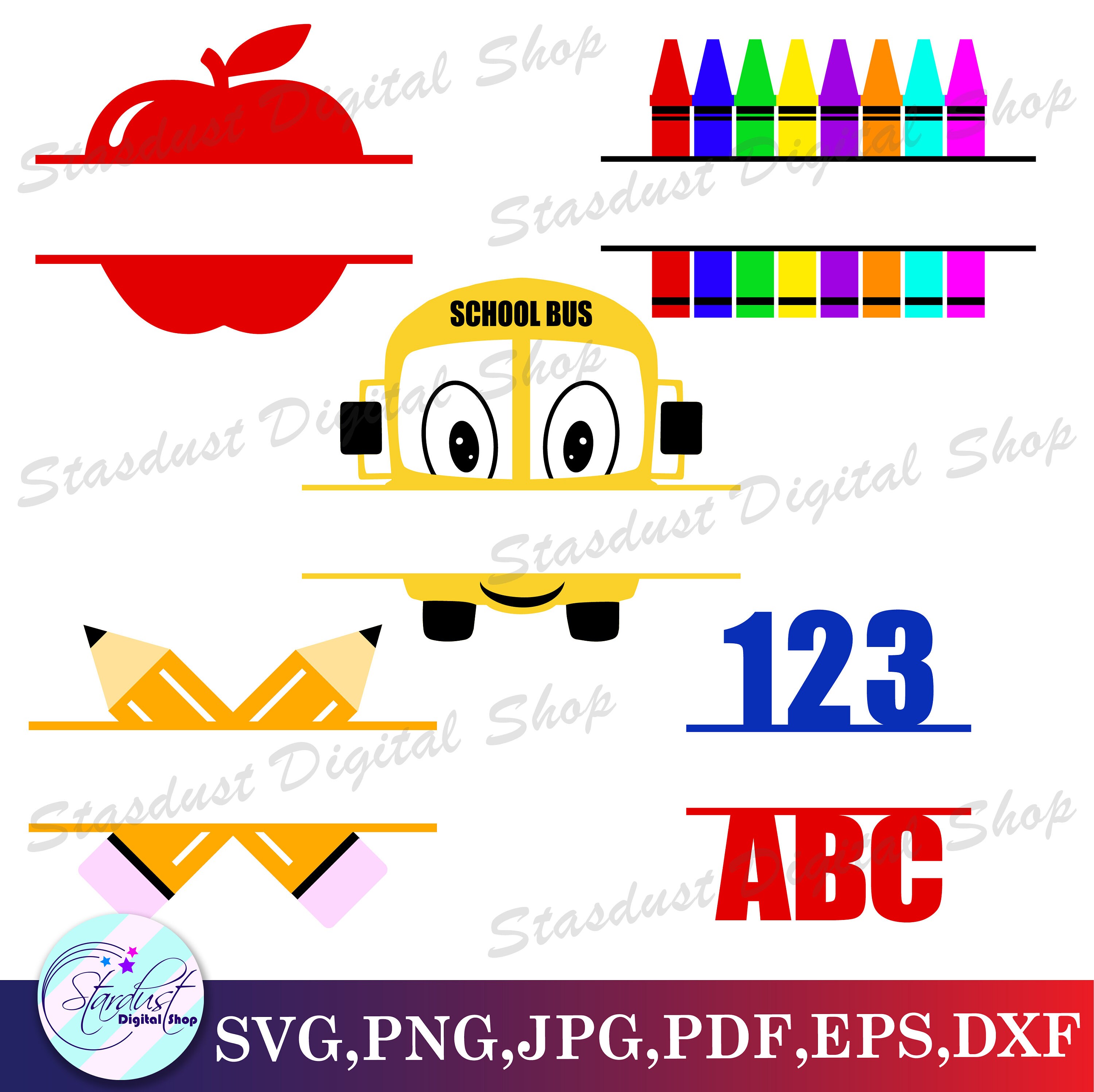 School Name Frame SVG Bundle - Etsy