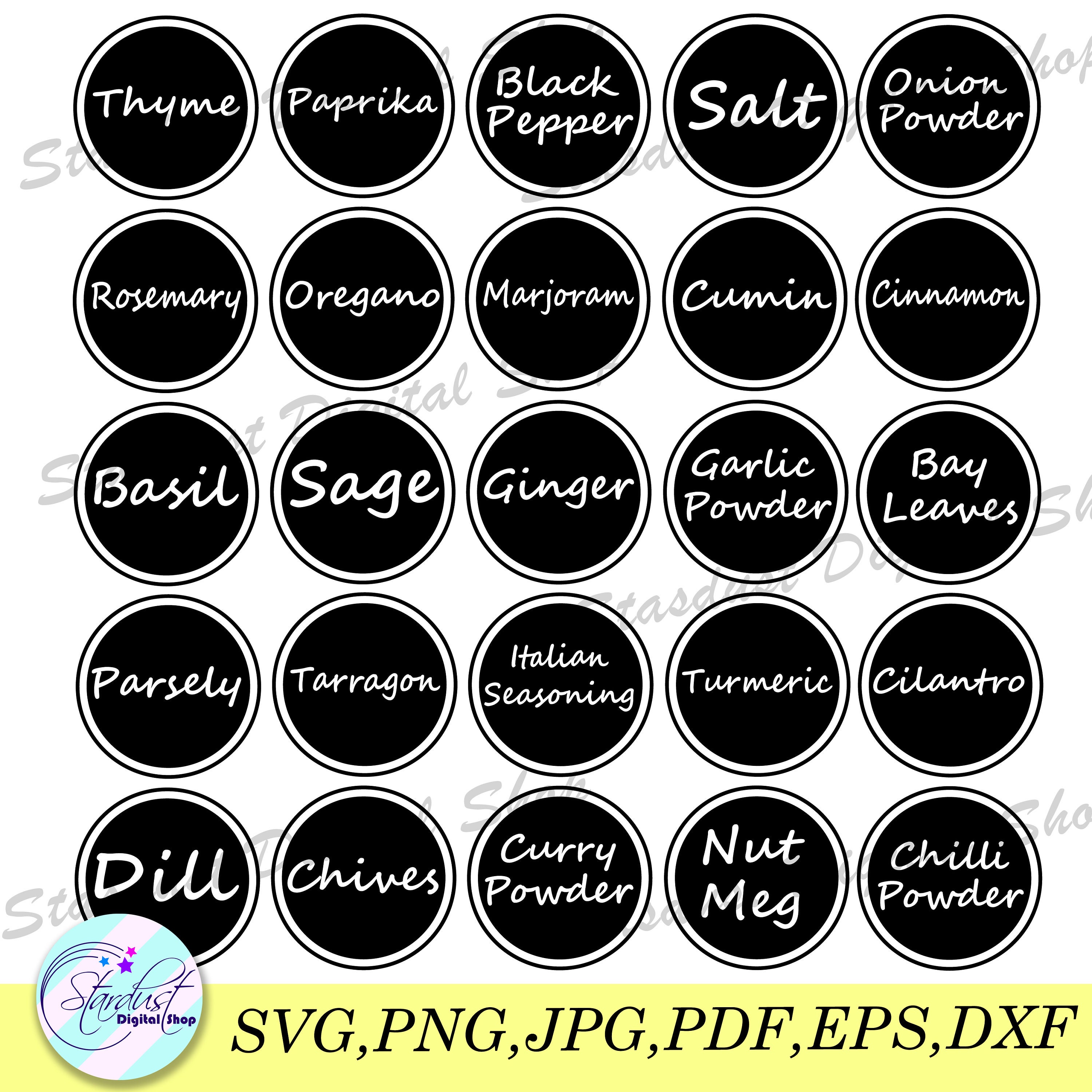 Circular Pantry Labels SVG | Etsy