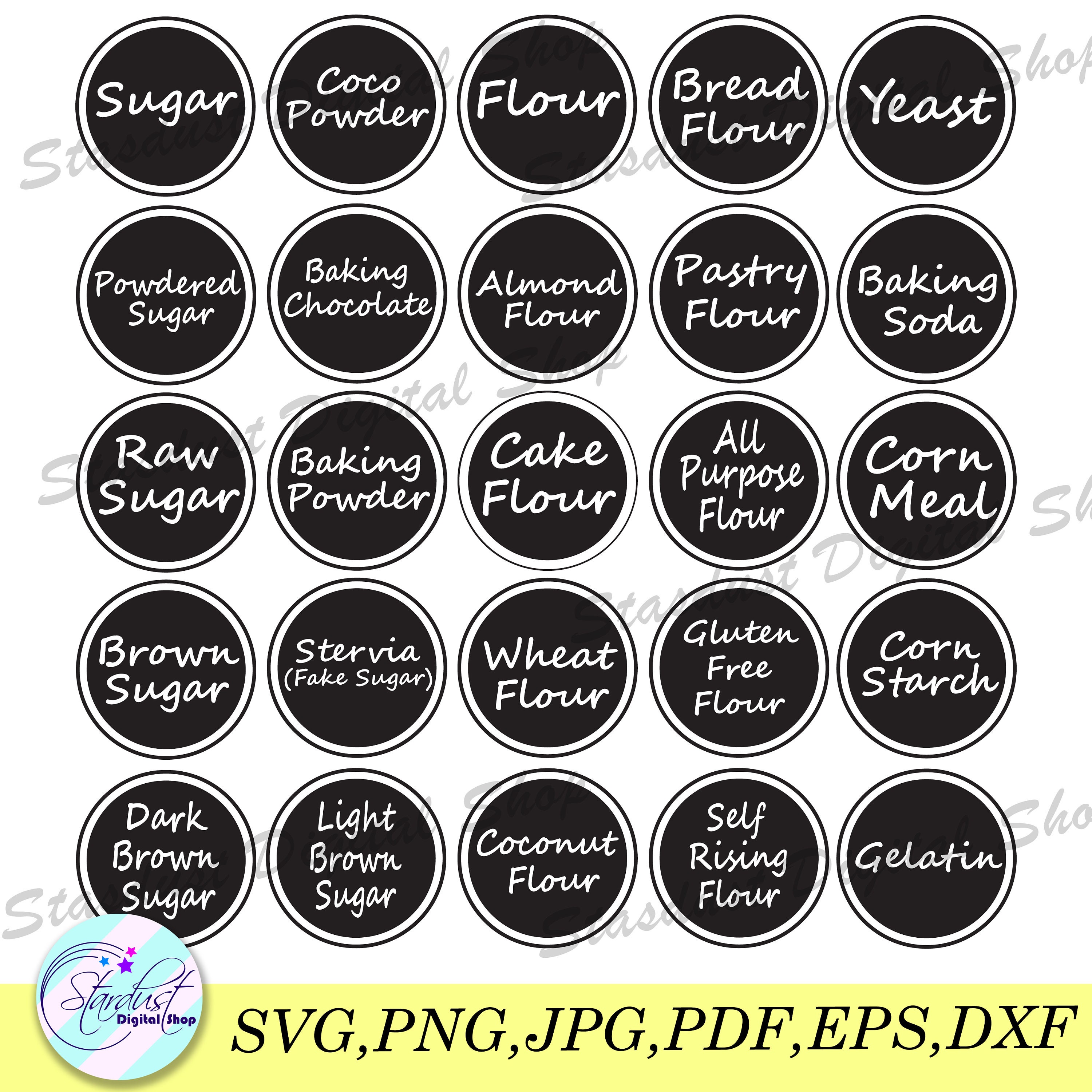 Circular Pantry Labels SVG - Etsy