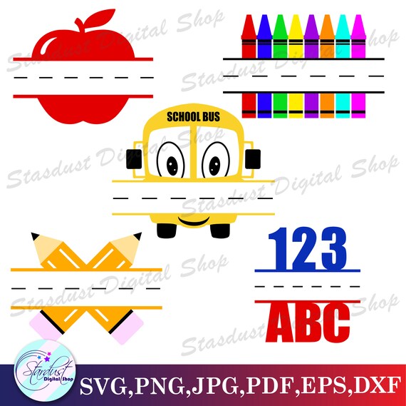 School Name Frame SVG Bundle | Etsy