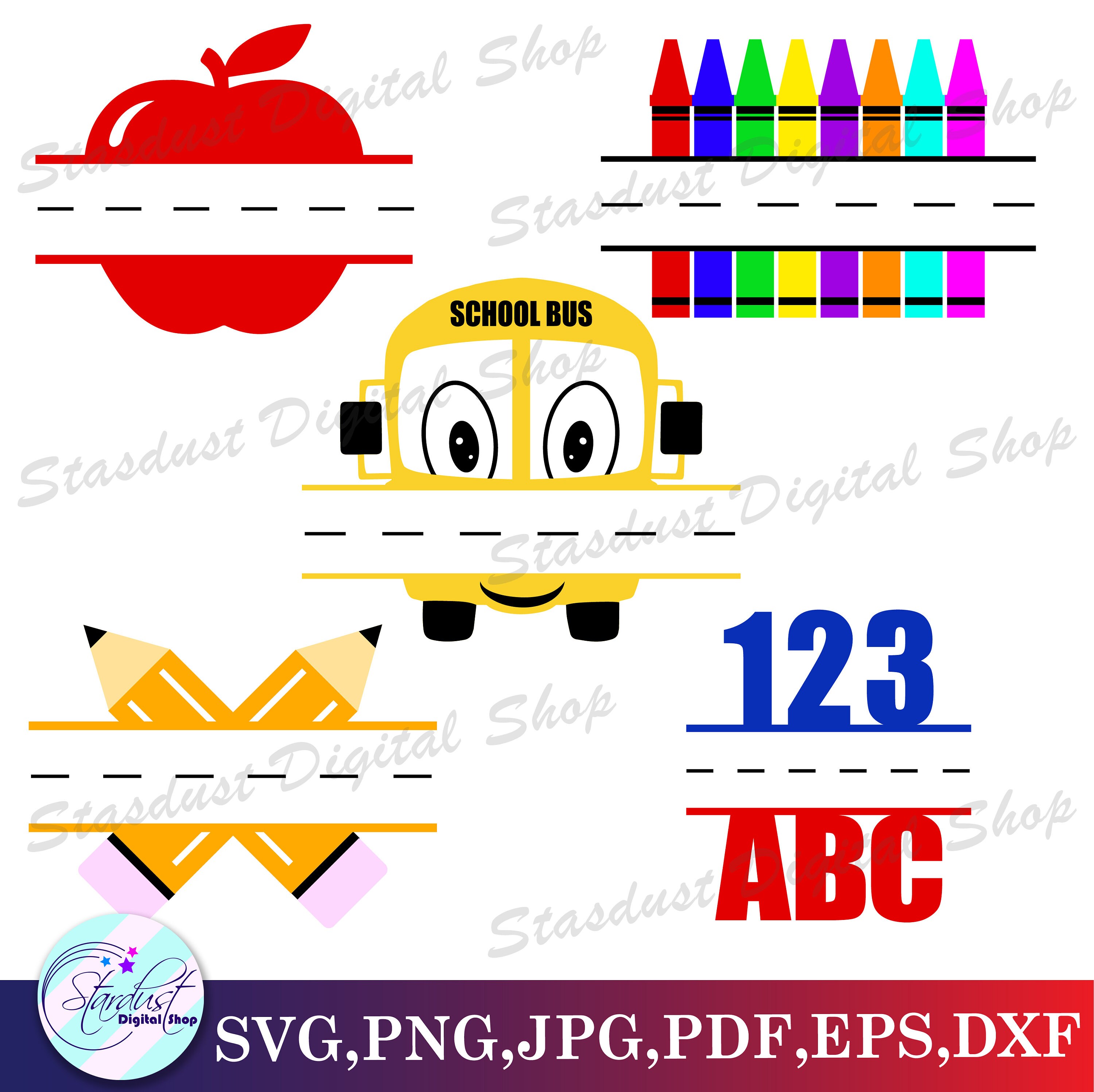 School Name Frame SVG Bundle - Etsy
