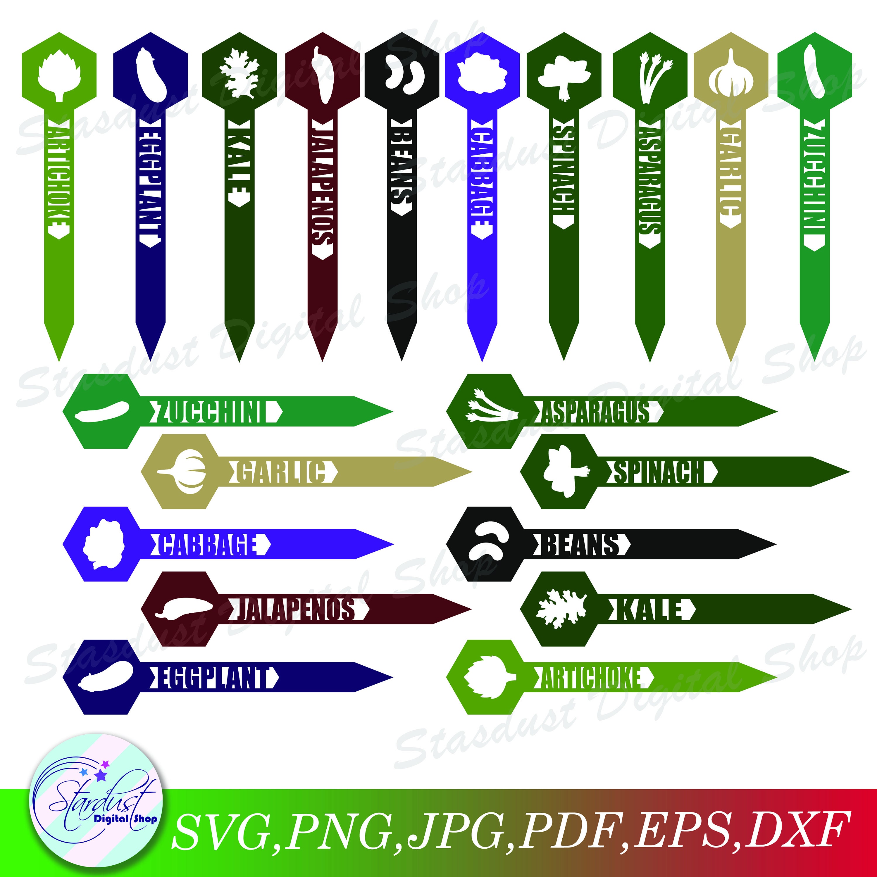 Vegetable Garden Stakes Sticks 2.0 SVG - Etsy