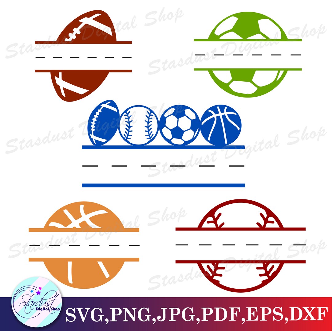 Sports Name Frame SVG Bundle - Etsy