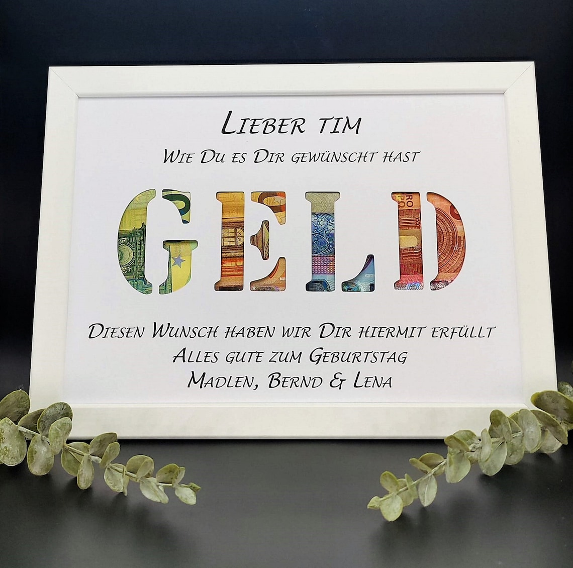 Geburtstags Geldgeschenk Individuelles Geschenk Zum Verschenken Zum Geburtstag Weihnachten Geld ...