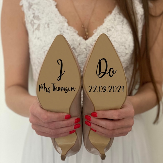 Custom Wedding Shoes Decal Name and Date Wedding Sticker - Etsy