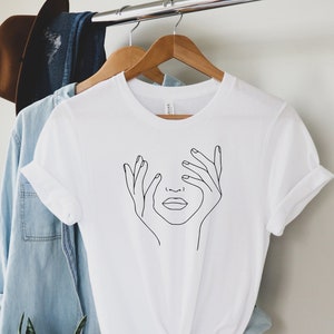 Abstract Face Shirt, Woman Face Shirt, Line Art Shirt, Mama Tee, Face ...