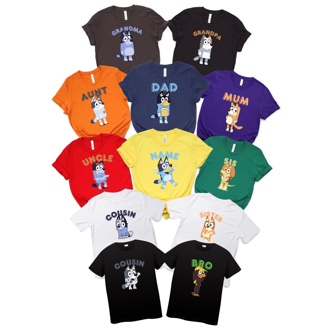 Bluey Family Tree Matching Shirt, Disney Bluey Family Relationship ...