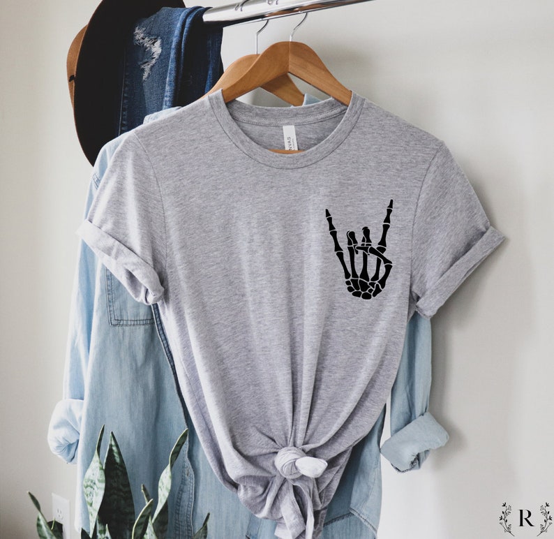Skeleton Peace Sign Shirt Skeleton Hand Shirt Skeleton | Etsy
