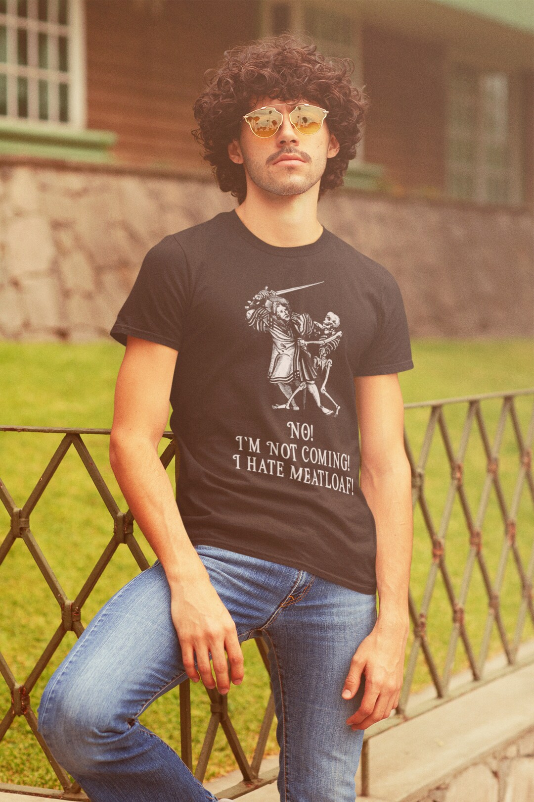 Warrior and Skeleton, I Hate Meatloaf Premium Tee White lettering - Etsy.de