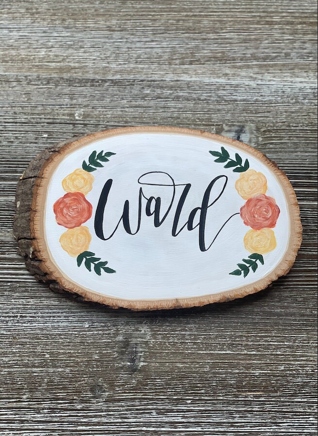 Custom Hand-painted Wood Slice - Etsy