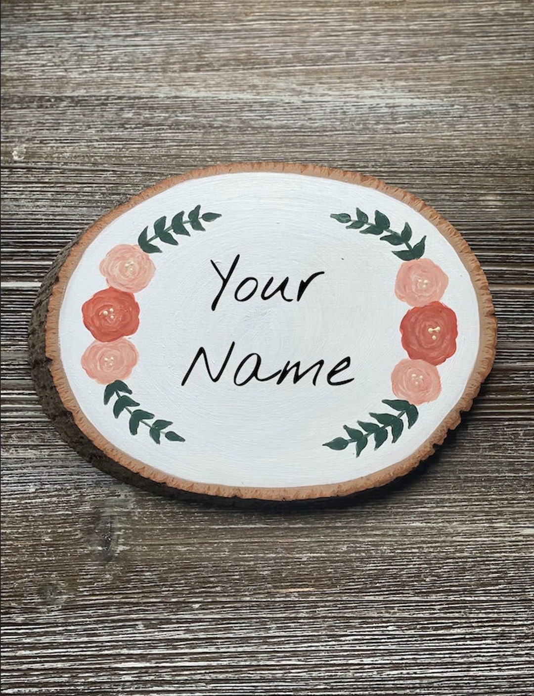 Custom Hand-painted Wood Slice - Etsy