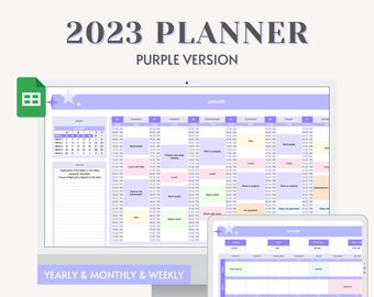 2023 Calendar Google Sheets Spreadsheet Planner Daily - Etsy