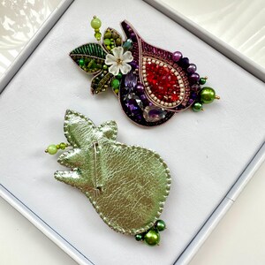 Hand-embroidered Brooch ‘’sweet Figs”. Handmade Designer Pin Brooch. - Etsy