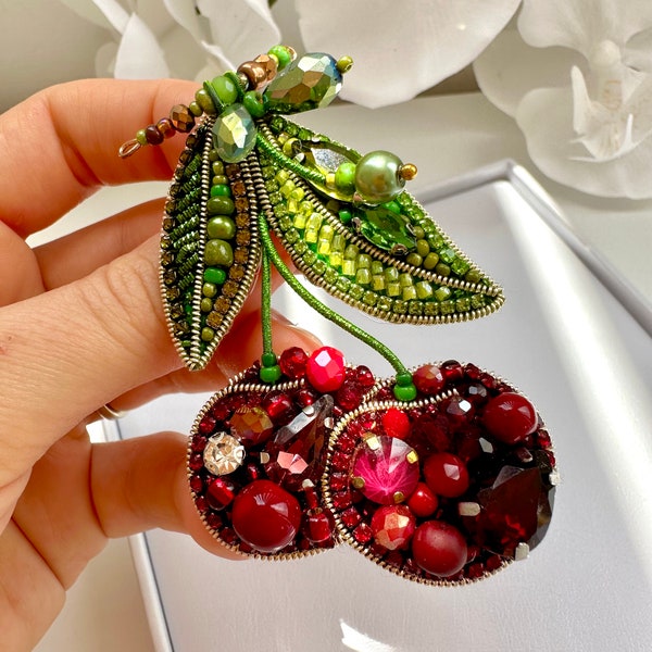 Cherry Brooch - Etsy