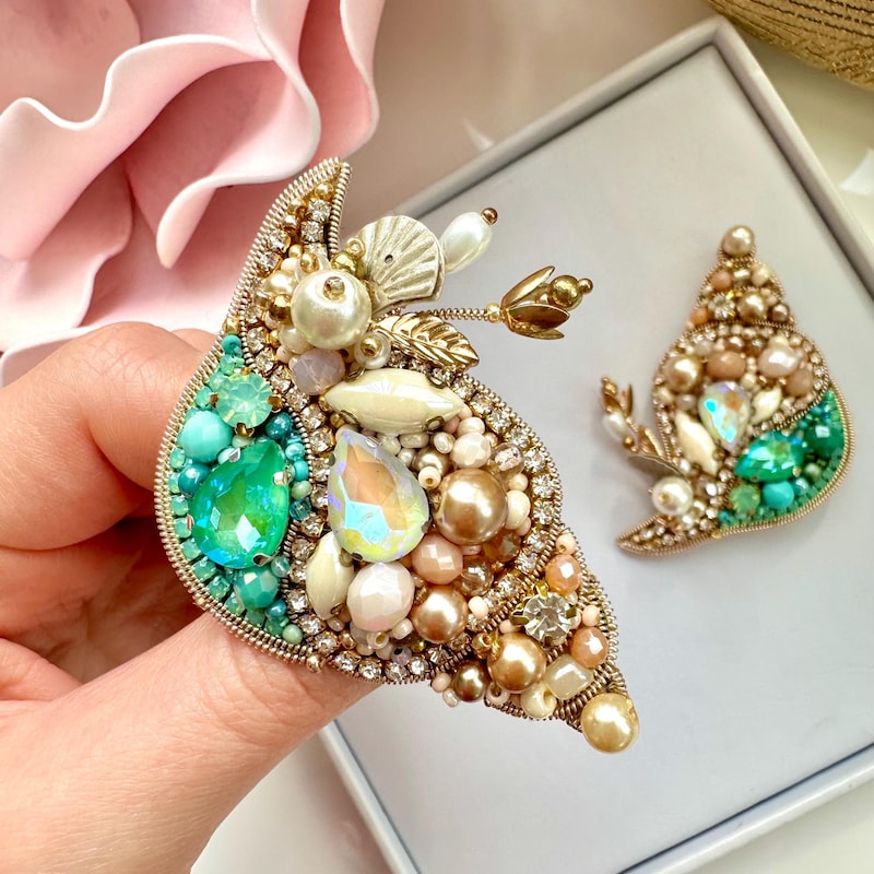 Seashell Brooch - Etsy