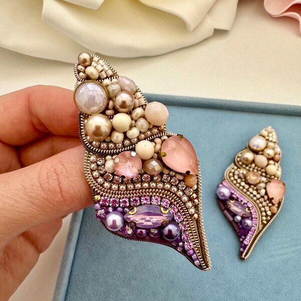 Seashell Brooch - Etsy