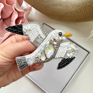 Beaded Brooches “seagull” Bird. Handmade Designer Brooch. High Quality ...