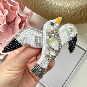 Beaded Brooches “seagull” Bird. Handmade Designer Brooch. High Quality ...