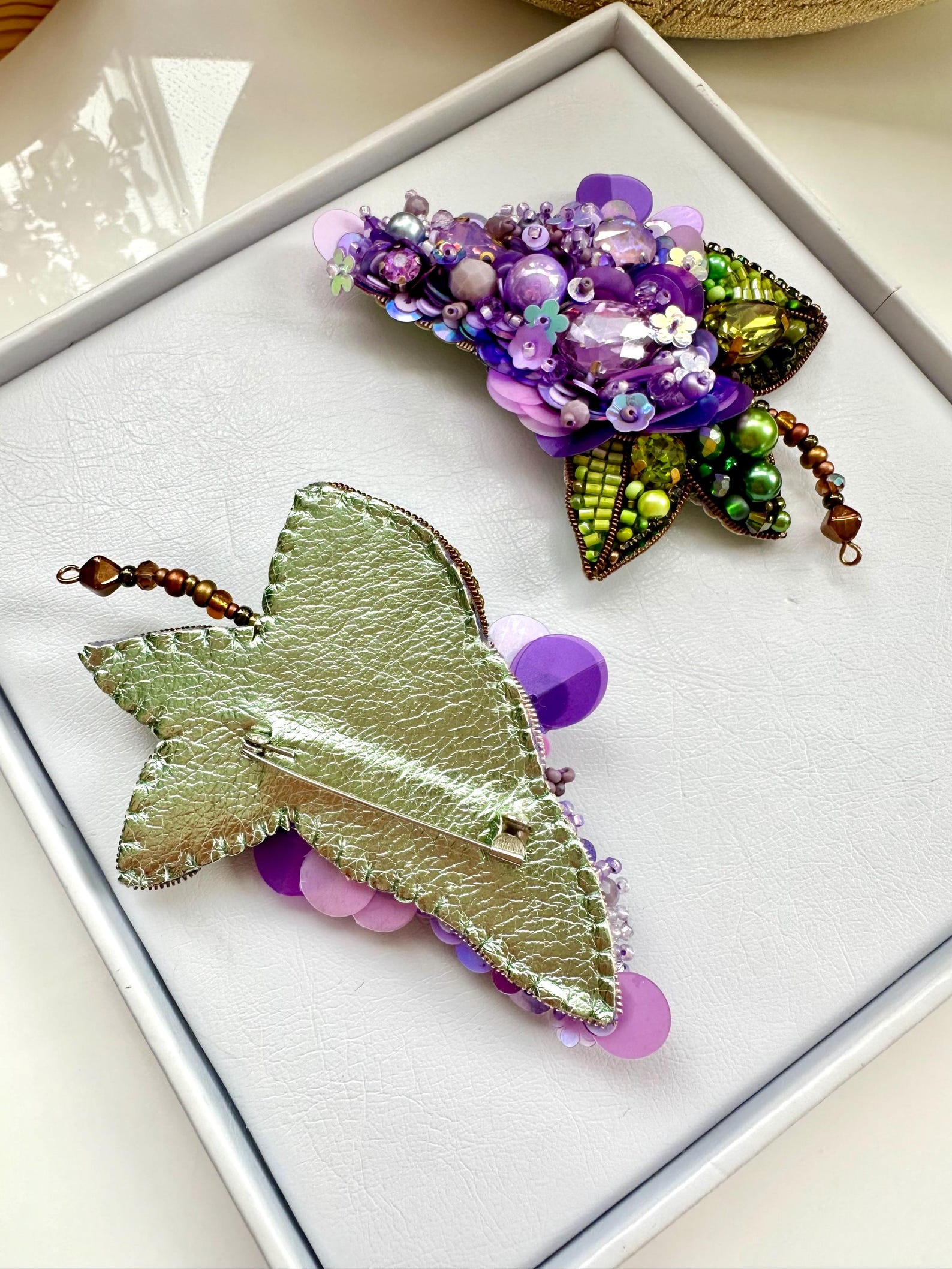Handmade Beaded Lilac Brooch: Designer Floral Accessory - Etsy