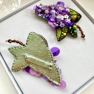 Handmade Beaded Lilac Brooch: Designer Floral Accessory - Etsy
