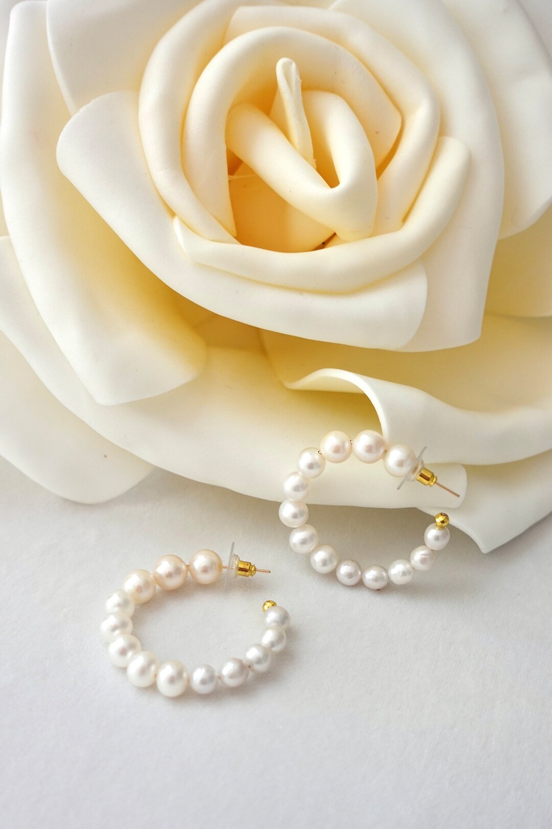 Designer Natural Pearls Earrings. Hand Made With High Quality Natural ...