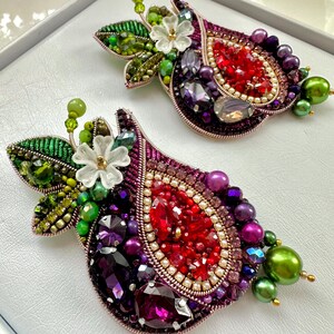 Hand-embroidered Brooch sweet Figs. Handmade Designer Pin Brooch. - Etsy