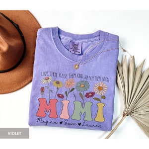 Personalized Mimi Shirt, Vintage Flower Comfort Colors Mimi Tee, Custom ...