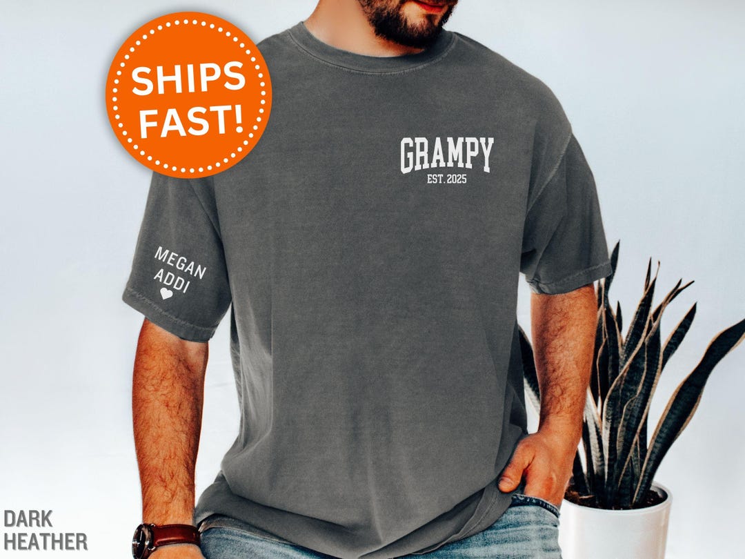 Custom Grampy Shirt, Personalized Grampy Shirt With Grandkids Names for ...
