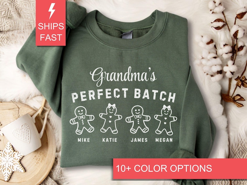 Personalized Grandma Christmas Sweatshirt, Custom Grandma's Perfect ...