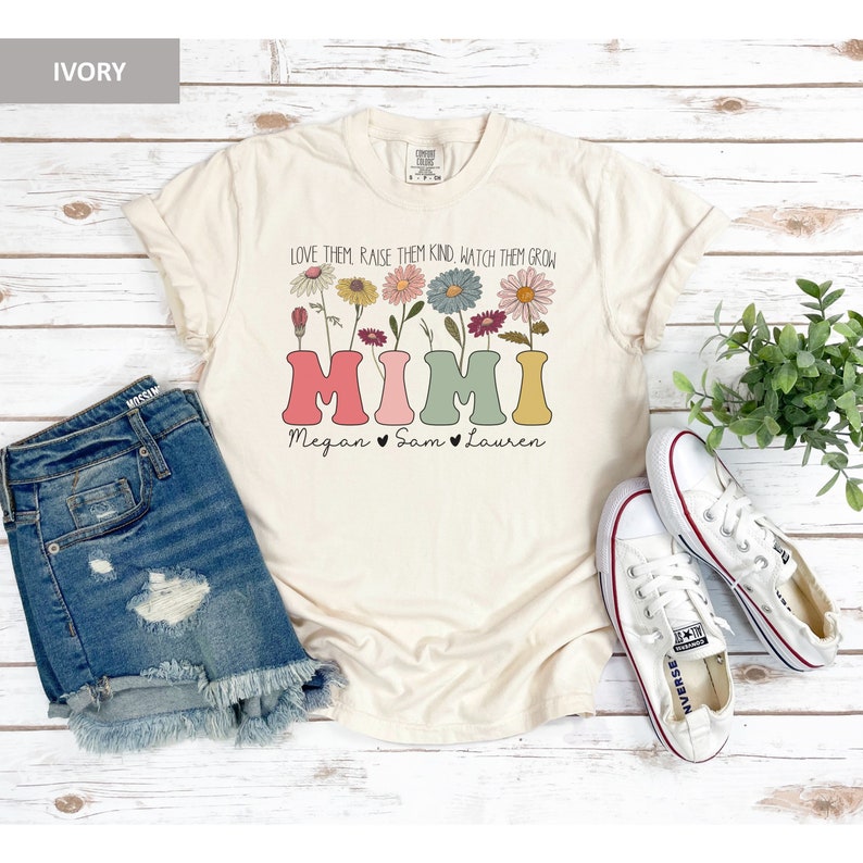 Personalized Mimi Shirt Vintage Flower Comfort Colors Mimi - Etsy