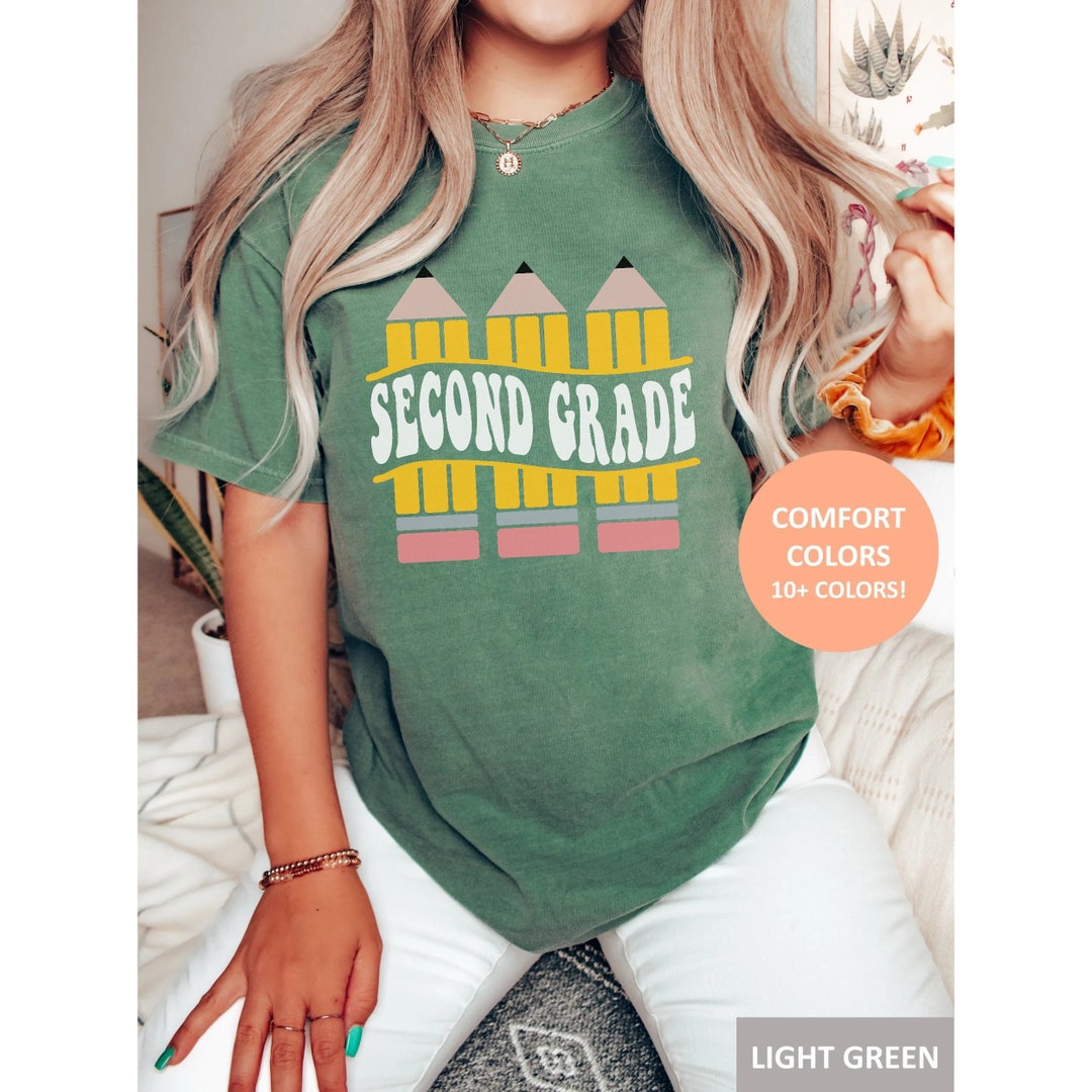 Second Grade Pencil Teacher Shirt, Comfort Colors Tee, Back to School ...