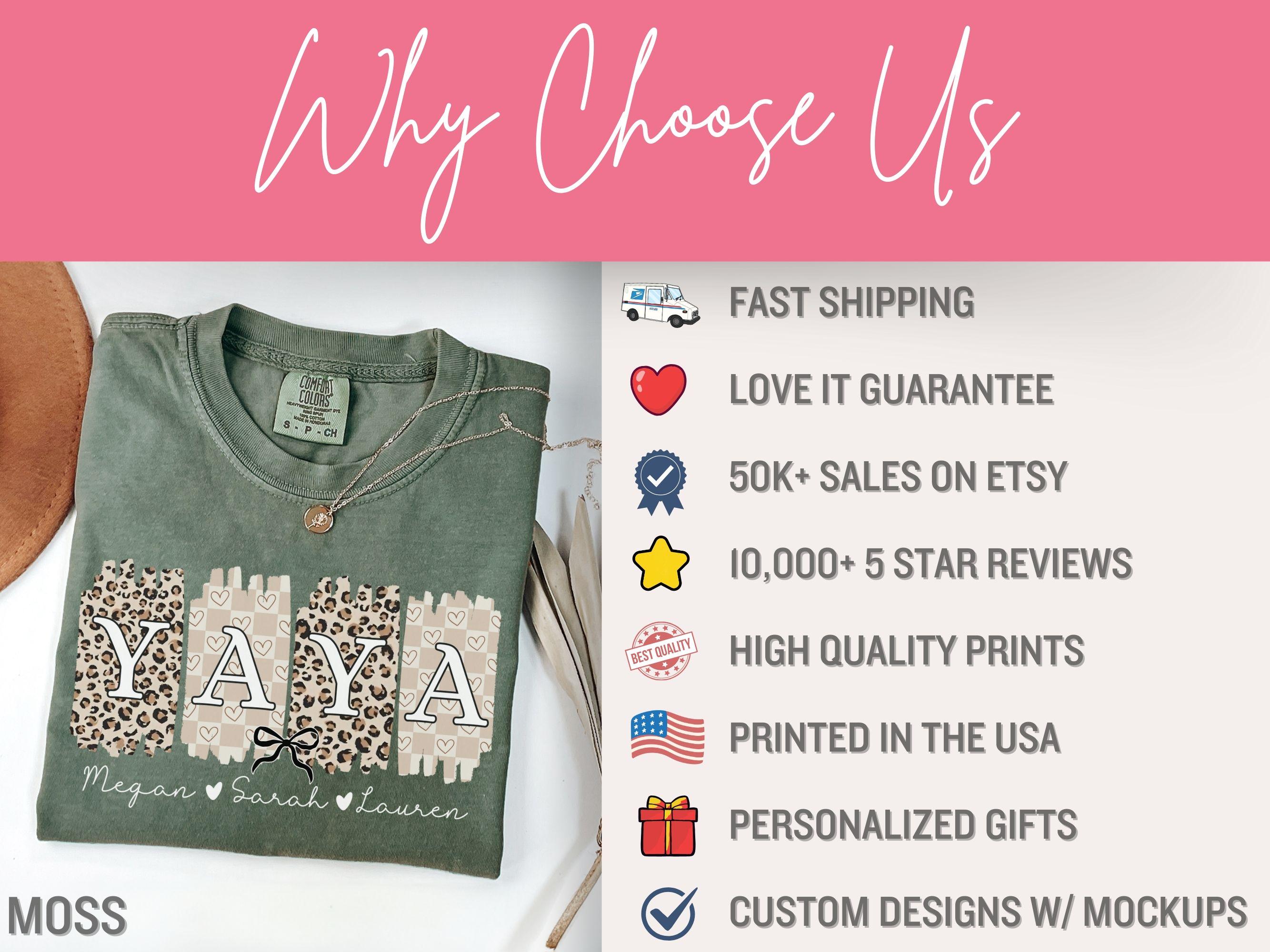 Personalized Yaya Shirt, Custom Cheetah Yaya T-shirt Gift for Mother's ...