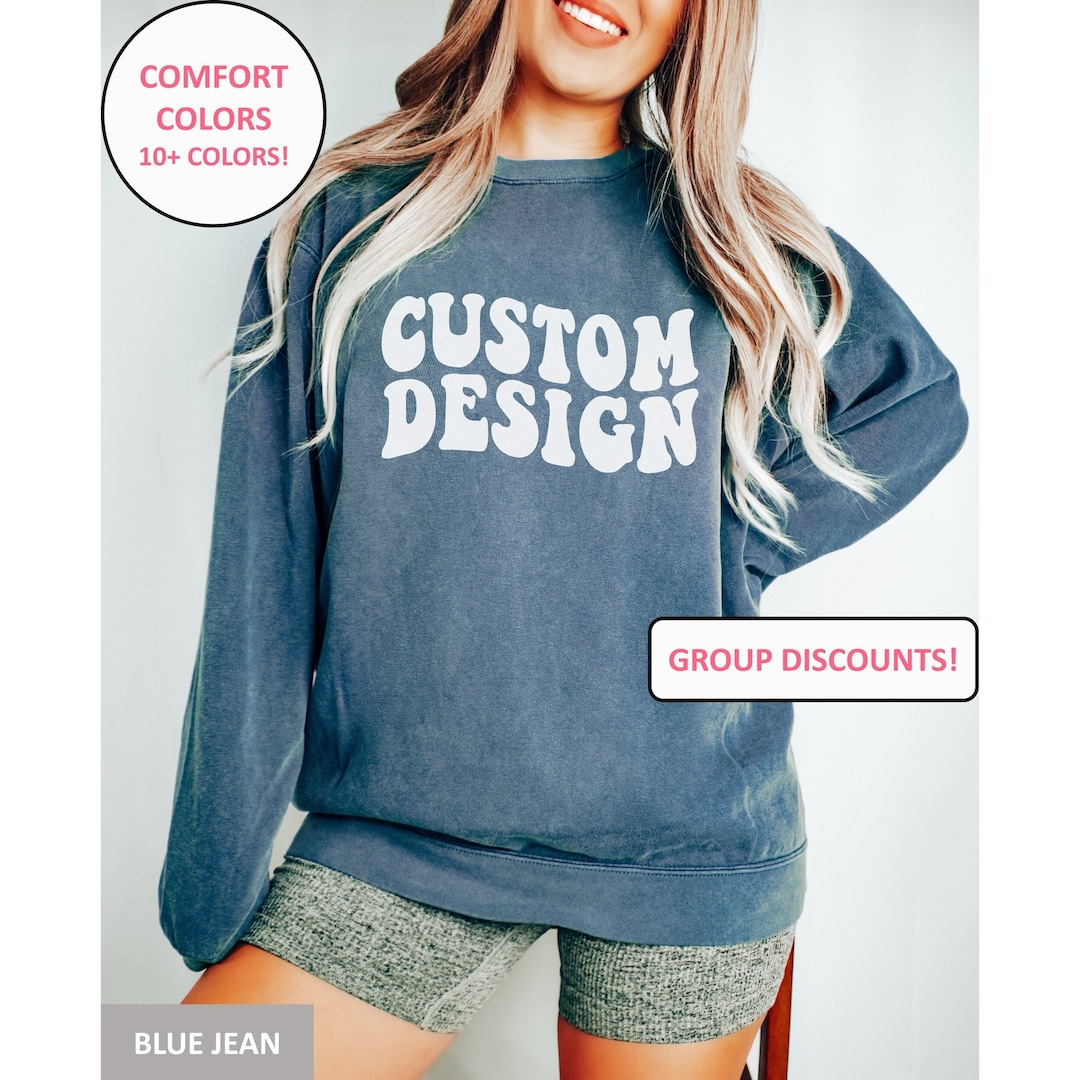 Custom Retro Comfort Colors Sweatshirt Personalized Trendy Crewneck ...