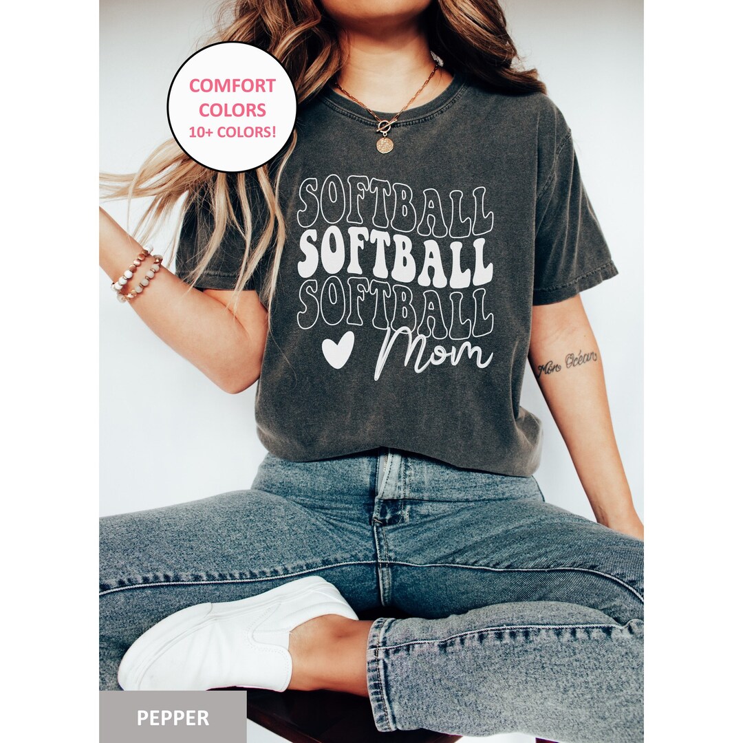 Retro Softball Mom Shirt, Comfort Colors Softball Mom Gift for Mother's ...