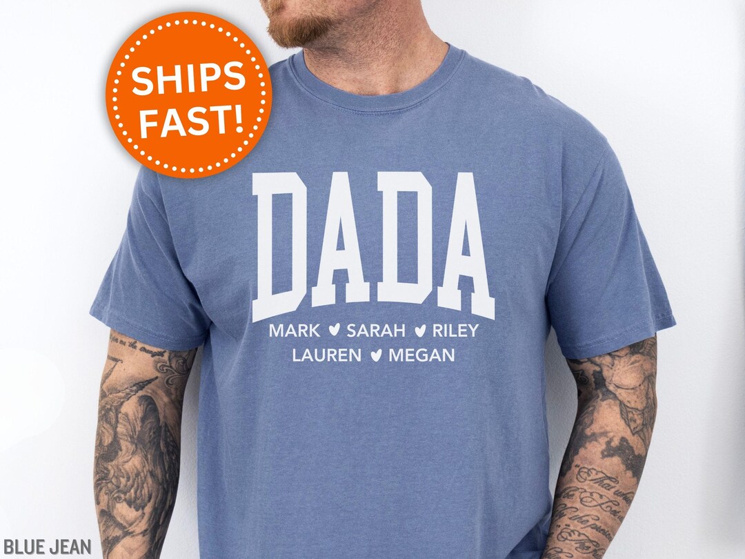 Personalized Dada Shirt, Dada Custom Shirt for Dada With Kids Names for ...